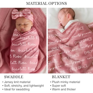 Personalized Custom Swaddle Set, Personalized Name Swaddle Blanket ...