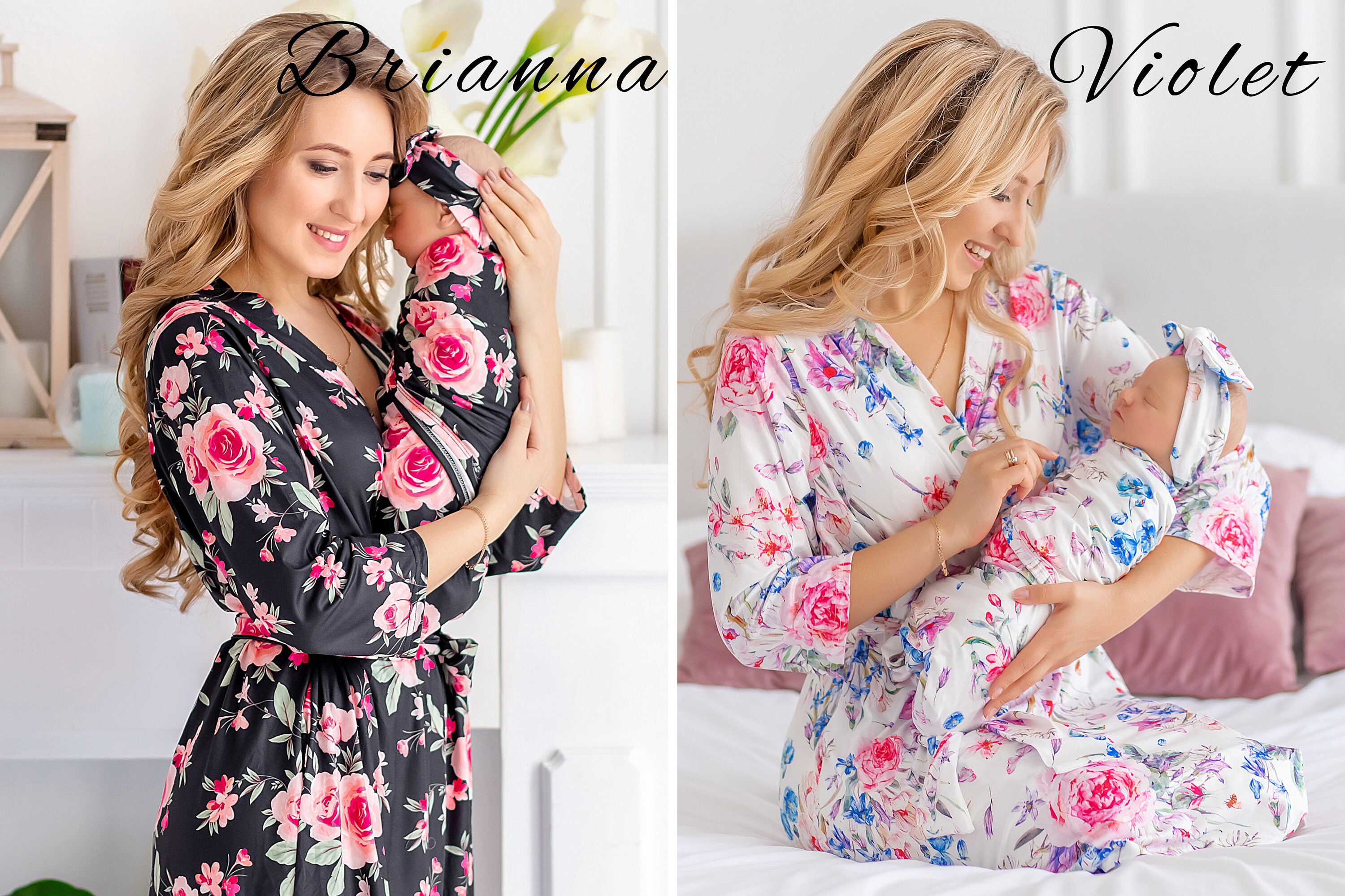 Matching Robe and Swaddle Set Mom and Baby Maternity Robe and - Etsy