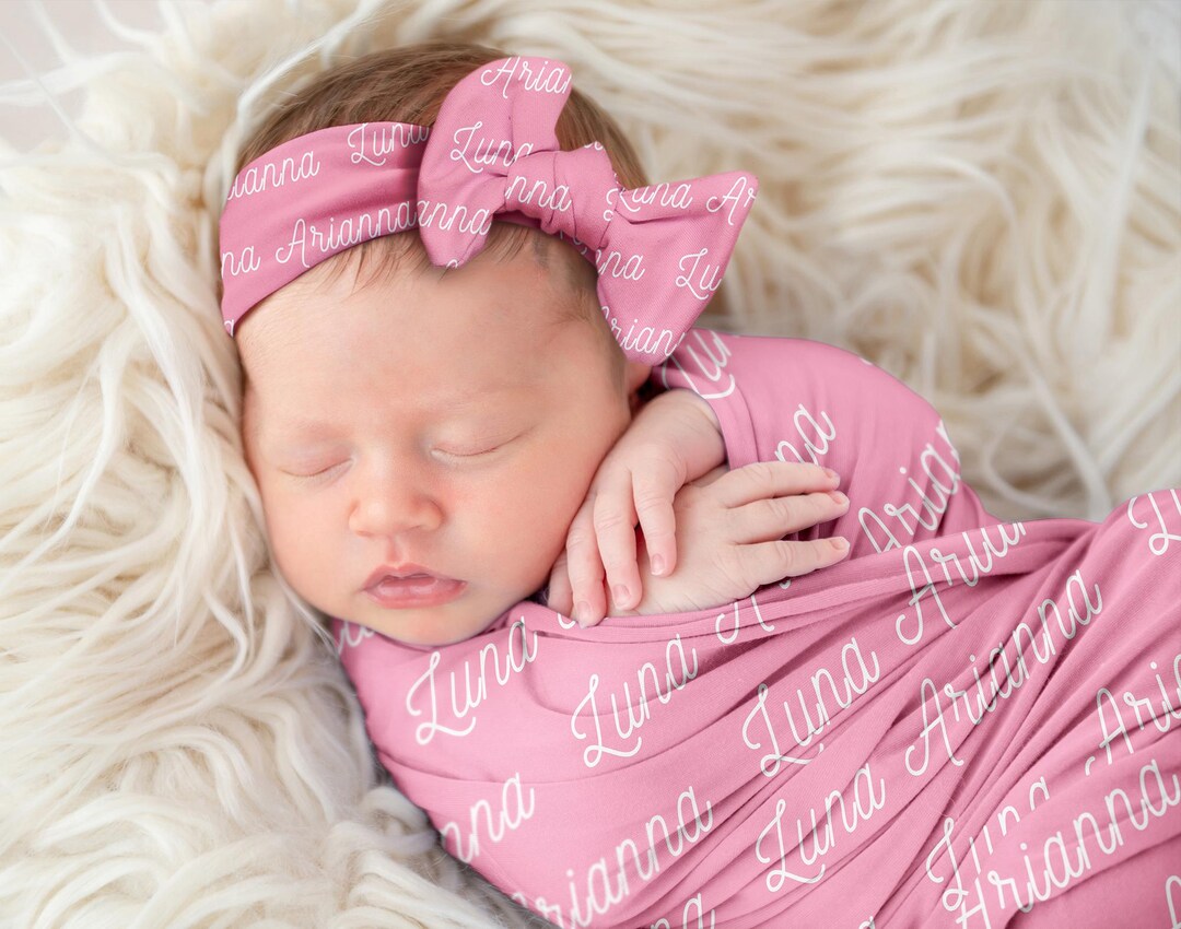 Personalized Custom Swaddle Set, Personalized Name Swaddle Blanket ...