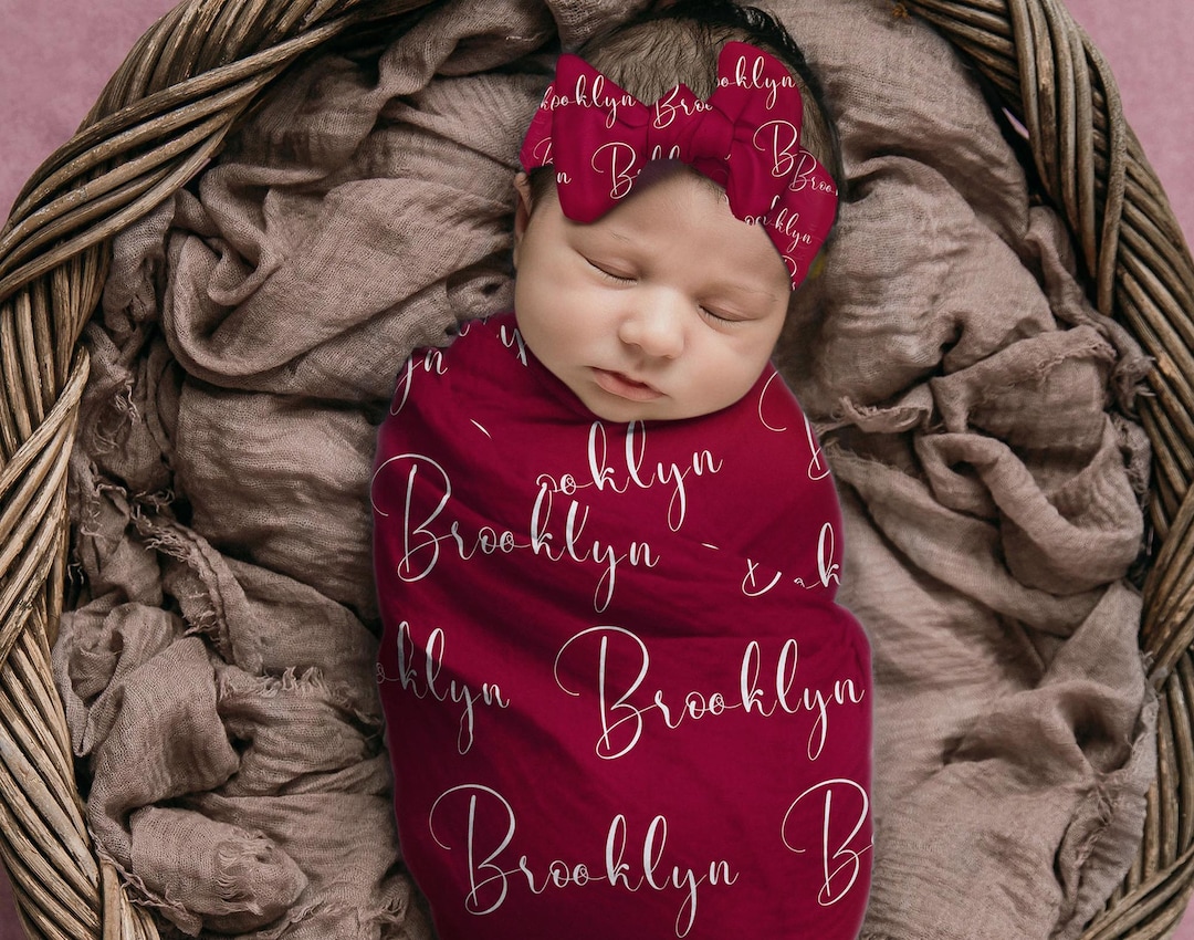 Personalized Custom Swaddle Set, Personalized Name Swaddle Blanket, Baby Swaddle for Girl Boy ...