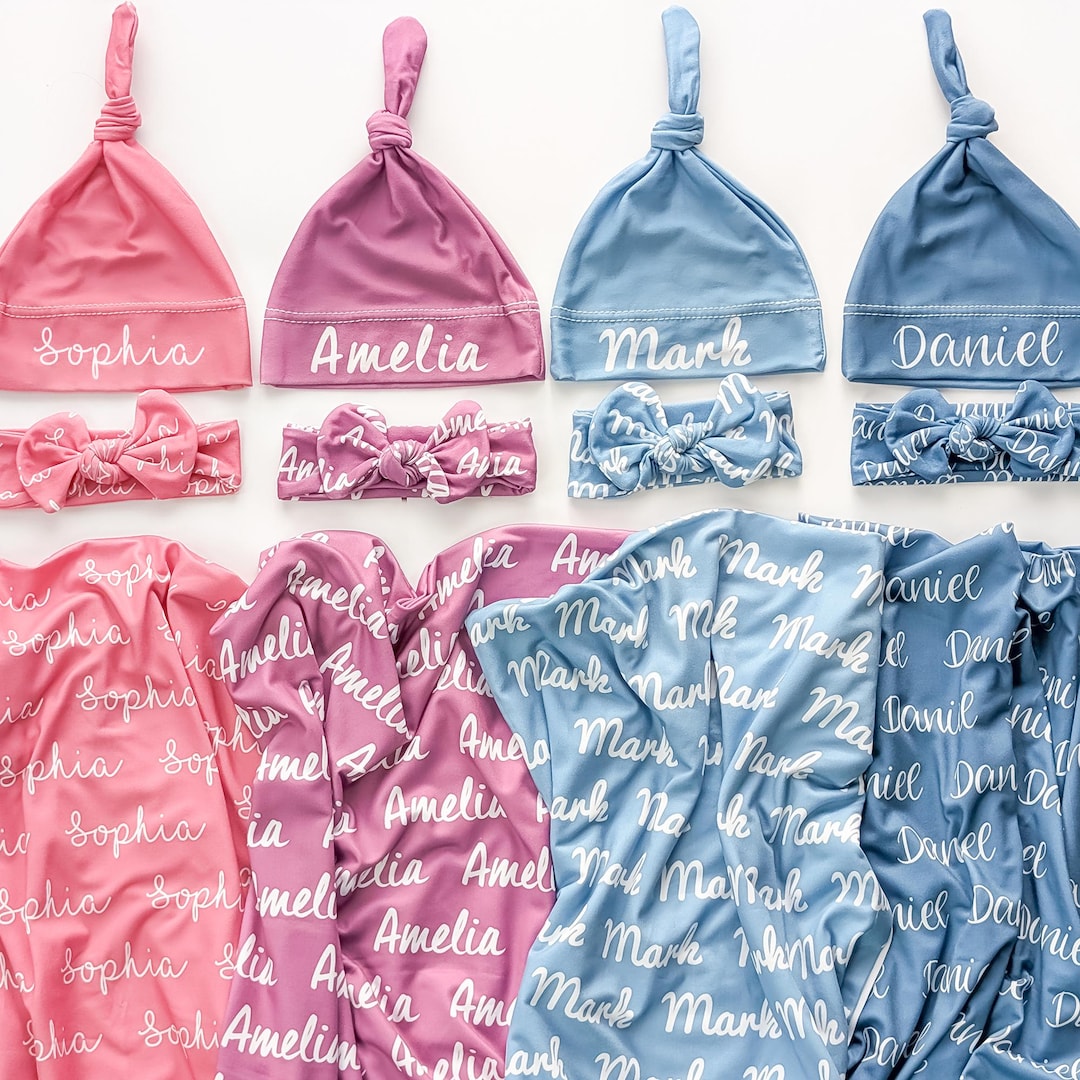 Personalized Custom Swaddle Set, Personalized Name Swaddle Blanket ...