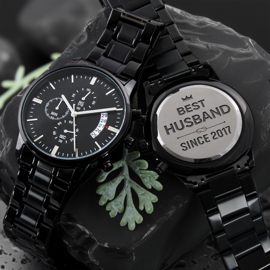 Engraved Mens Watch, Custom Wrist Watch for Men, Personalized Gift for ...