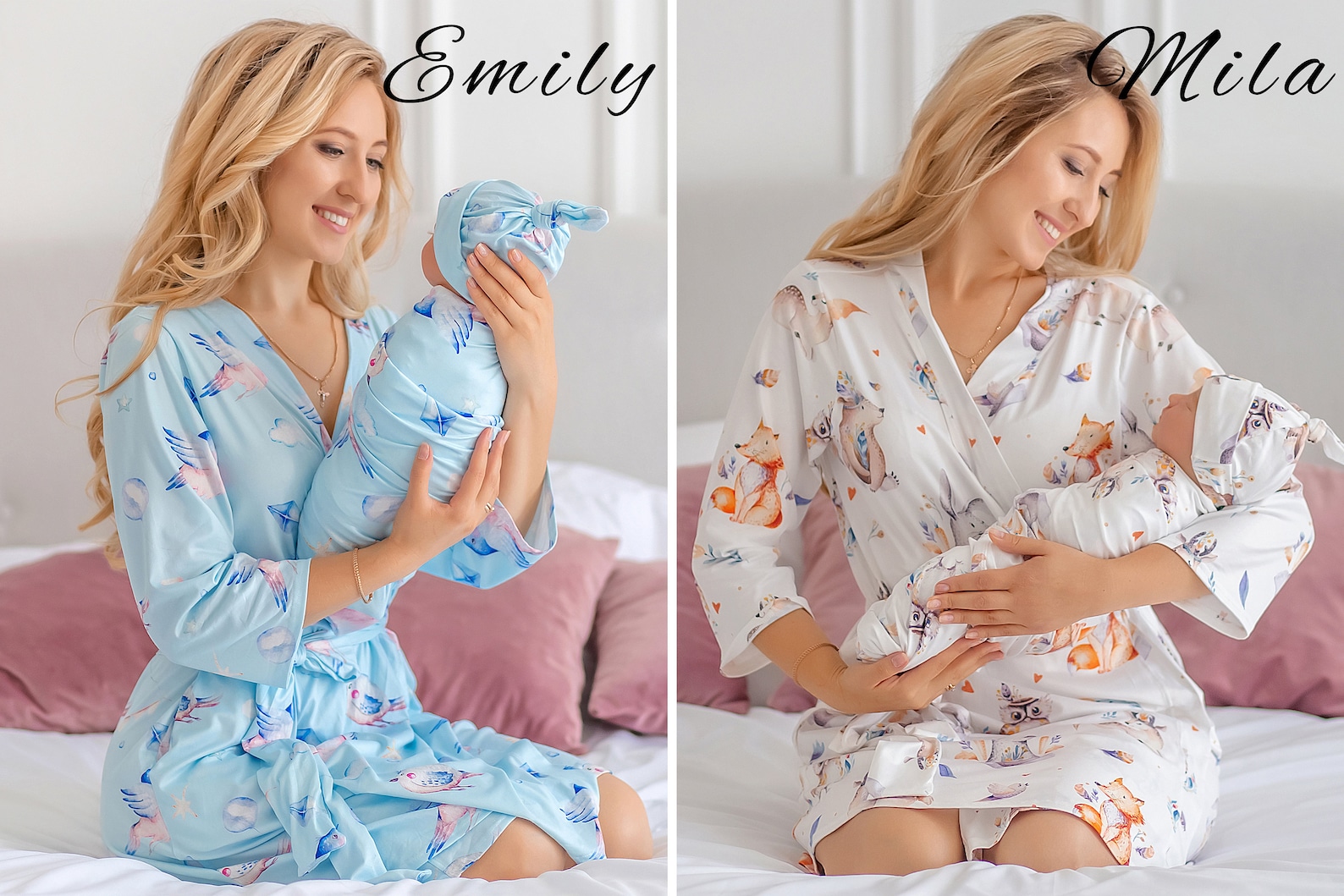 Matching Robe and Swaddle Set Mom and Baby, Maternity Robe and Matching ...