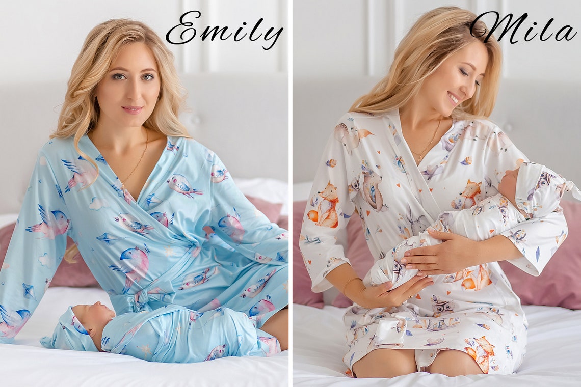 Matching Robe and Swaddle Set Mom and Baby Maternity Robe and - Etsy