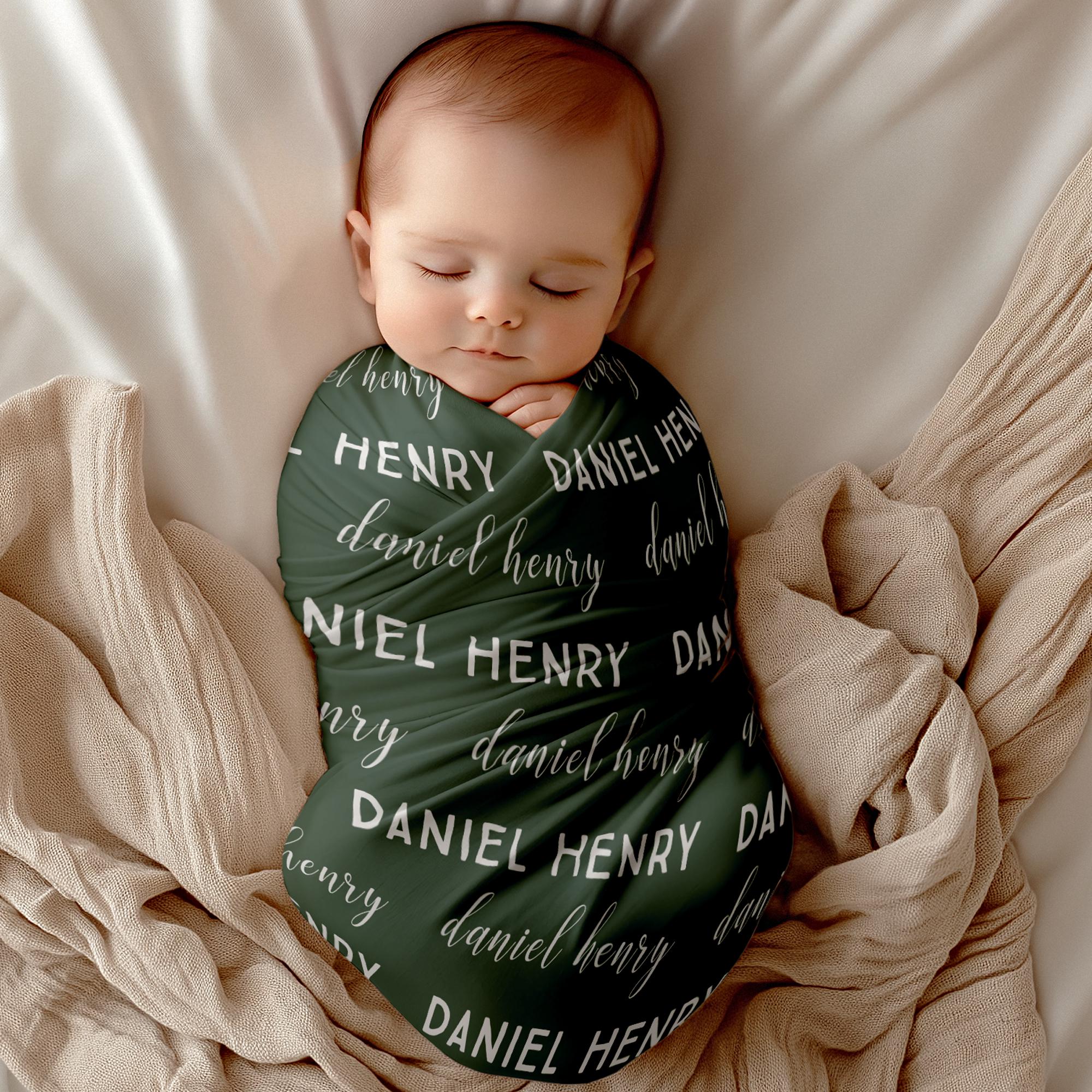Personalized Custom Swaddle Set, Personalized Name Swaddle Blanket ...