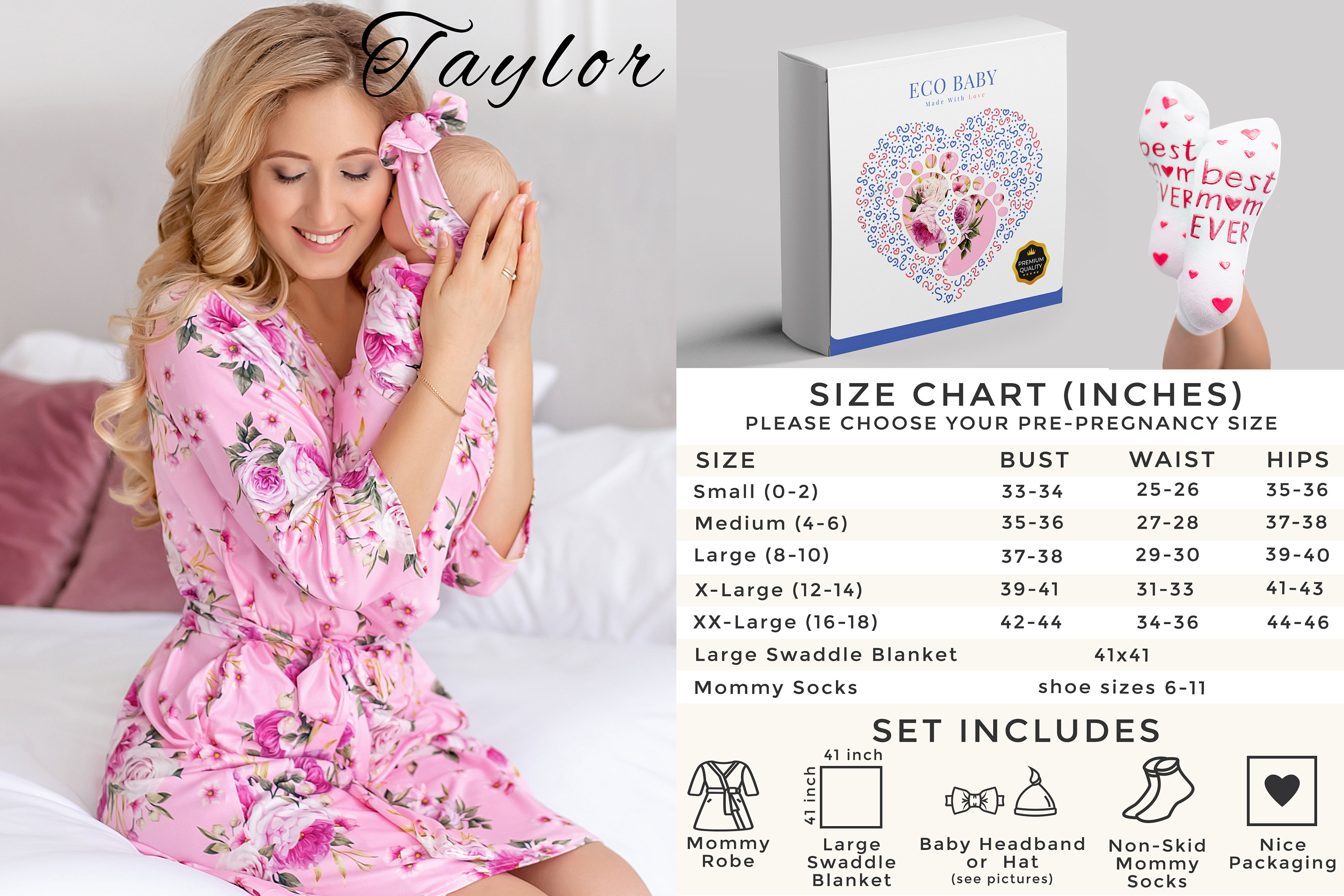 Labor and Delivery Gown Matching Baby Set Labor and Delivery Gown and ...