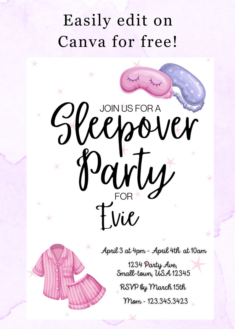 Sleepover Invitation - Etsy