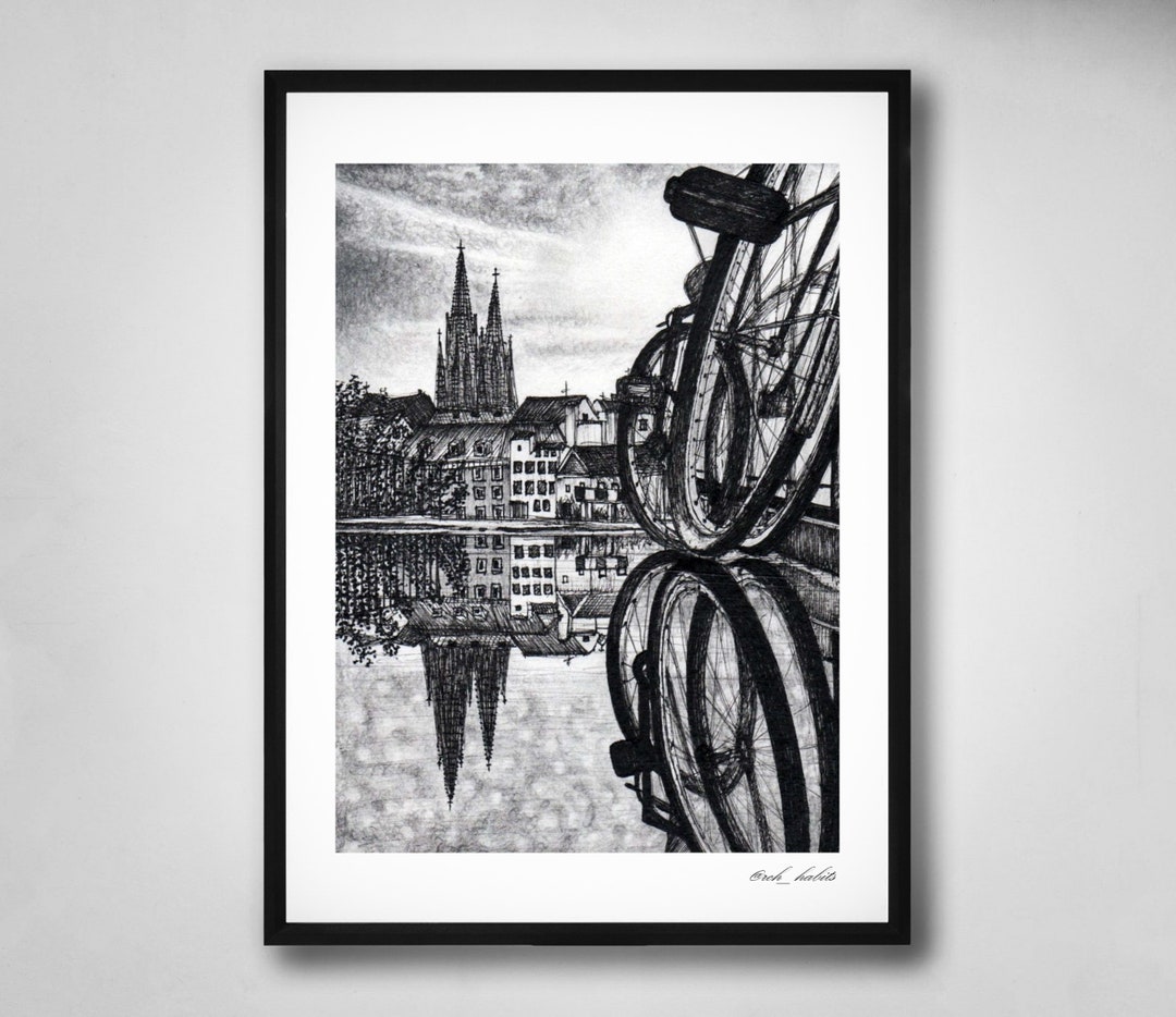 Regensburg, Handmade Drawing, Illustration, Mood Drawing, Detail ...