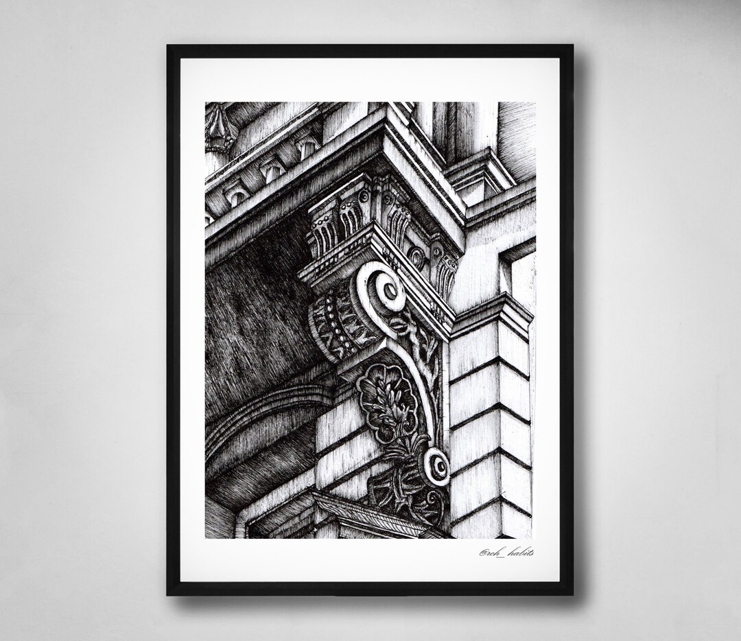 Detail Handmade Drawing Illustration Perspective Detail - Etsy