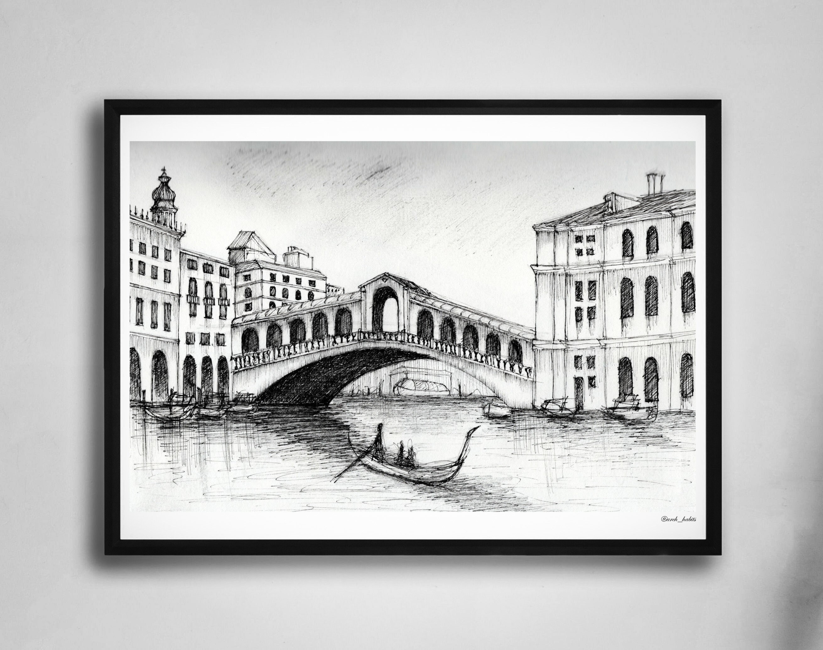 Rialto Bridge Drawing