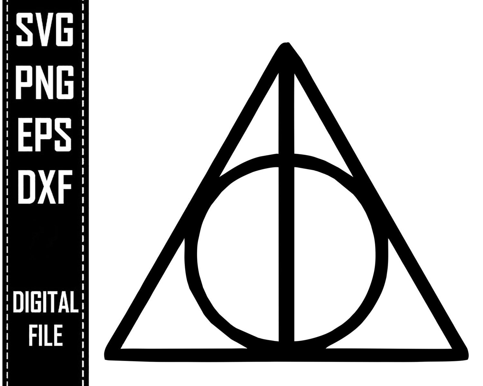 Deathly Hallows Svg Eps Png Dxf Harry Vector Silhouette Wizard | Etsy