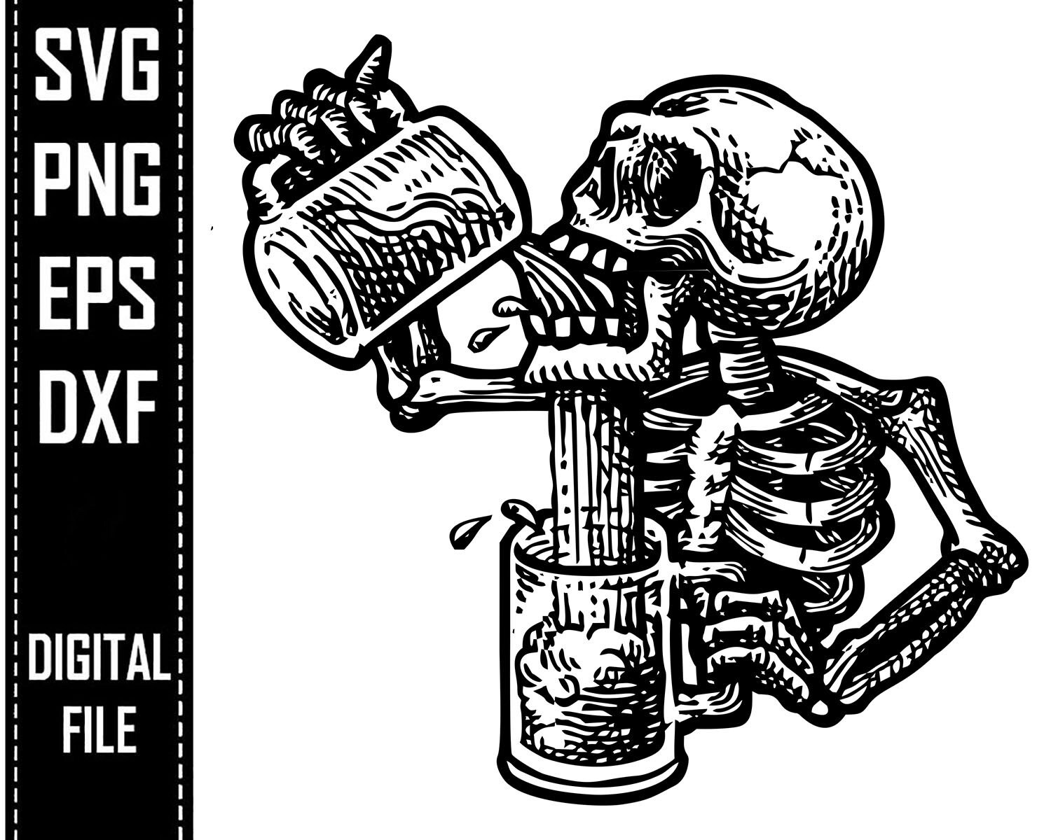 Skull Skeleton Alcohol Beer Time to Relax Bar Saloon Coffee - Etsy UK