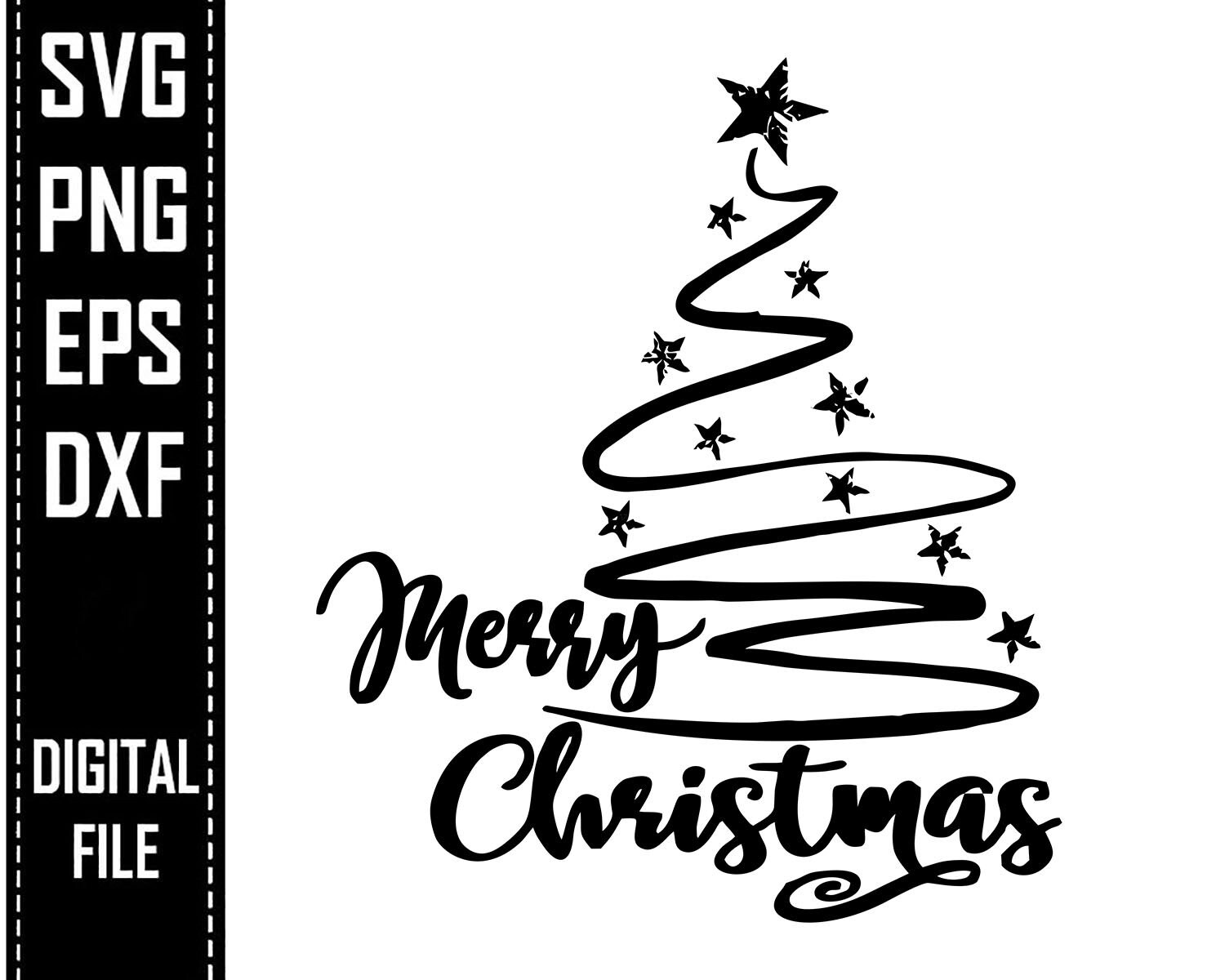 Christmas Tree Svg Christmas Eps Tree Png Line Art Tree Dxf | Etsy