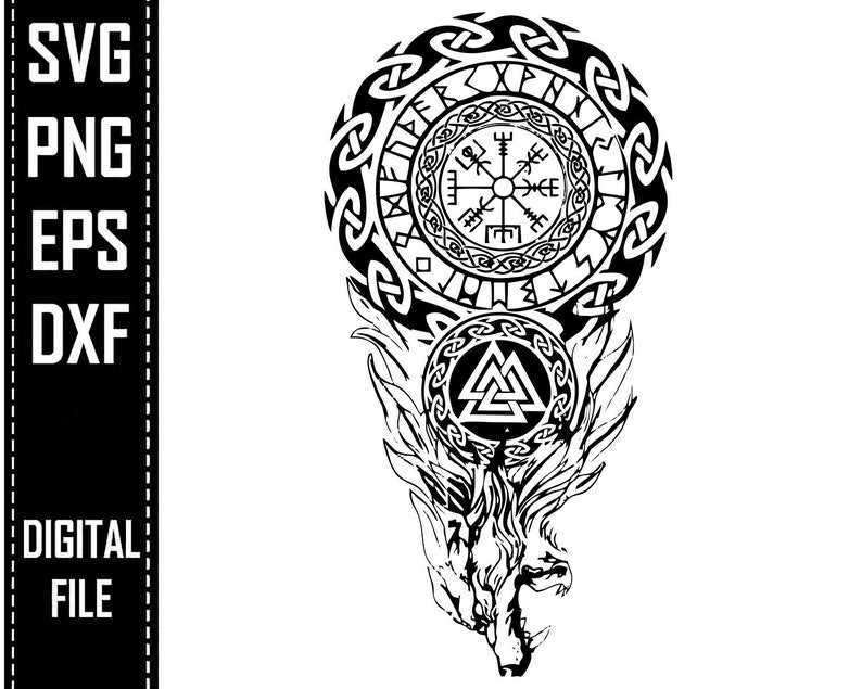 Norse Viking Vegvisir Compass Cameo Navigation Vector Nordic - Etsy
