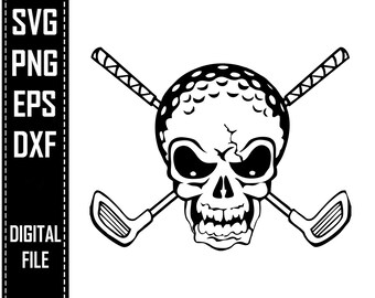 Golf Skull Svg - Etsy