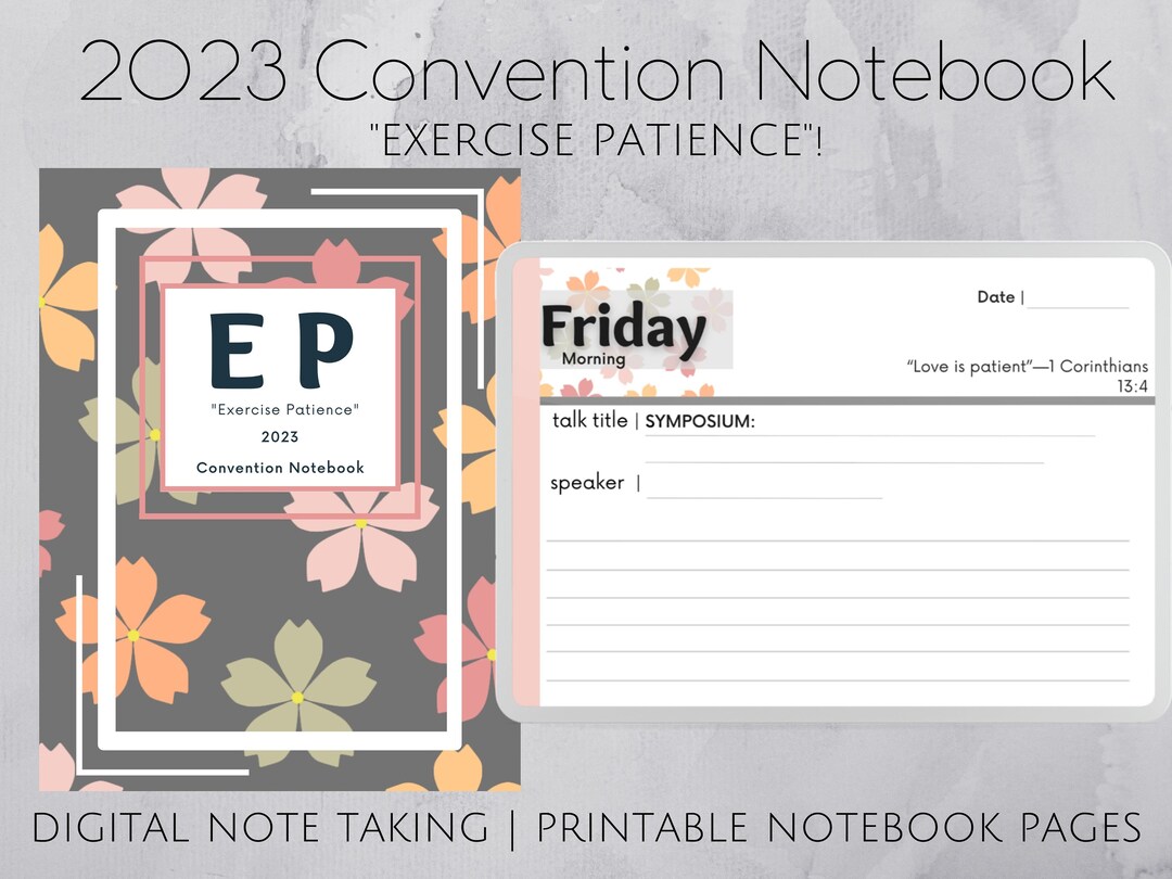 EXERCISE PATIENCE 2023 Convention Notebook Hyperlinked 108 Pages ...