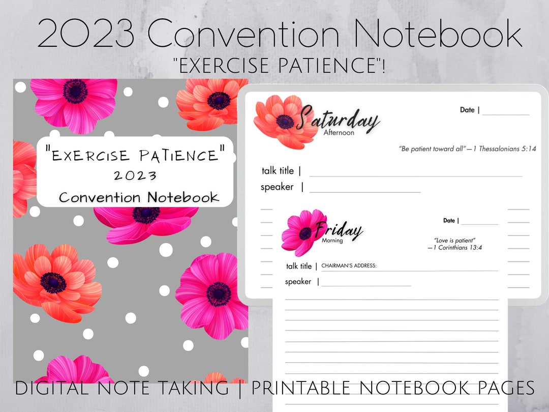 EXERCISE PATIENCE 2023 Convention Notebook Hyperlinked 108 Pages ...