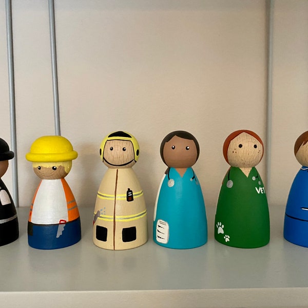Wooden Peg People - Etsy