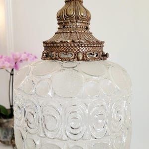 Vintage Plug-in Swag Lamp, Art Deco Art Nouveau Bubble Swirl Glass ...