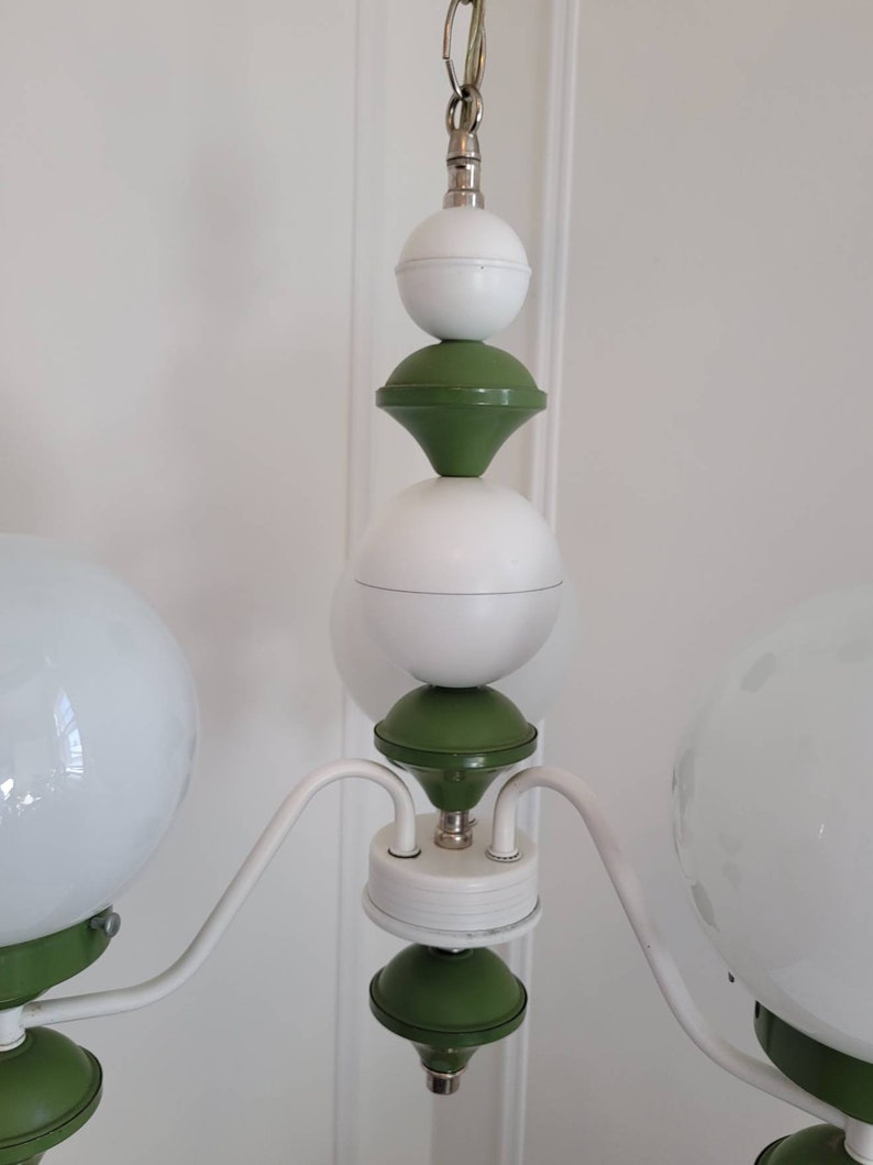 Vintage MCM Avacado Green Atomic Light Fixture Mid-century - Etsy