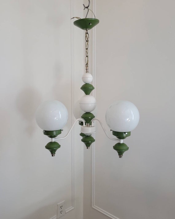 Vintage MCM Avacado Green Atomic Light Fixture Mid-century | Etsy