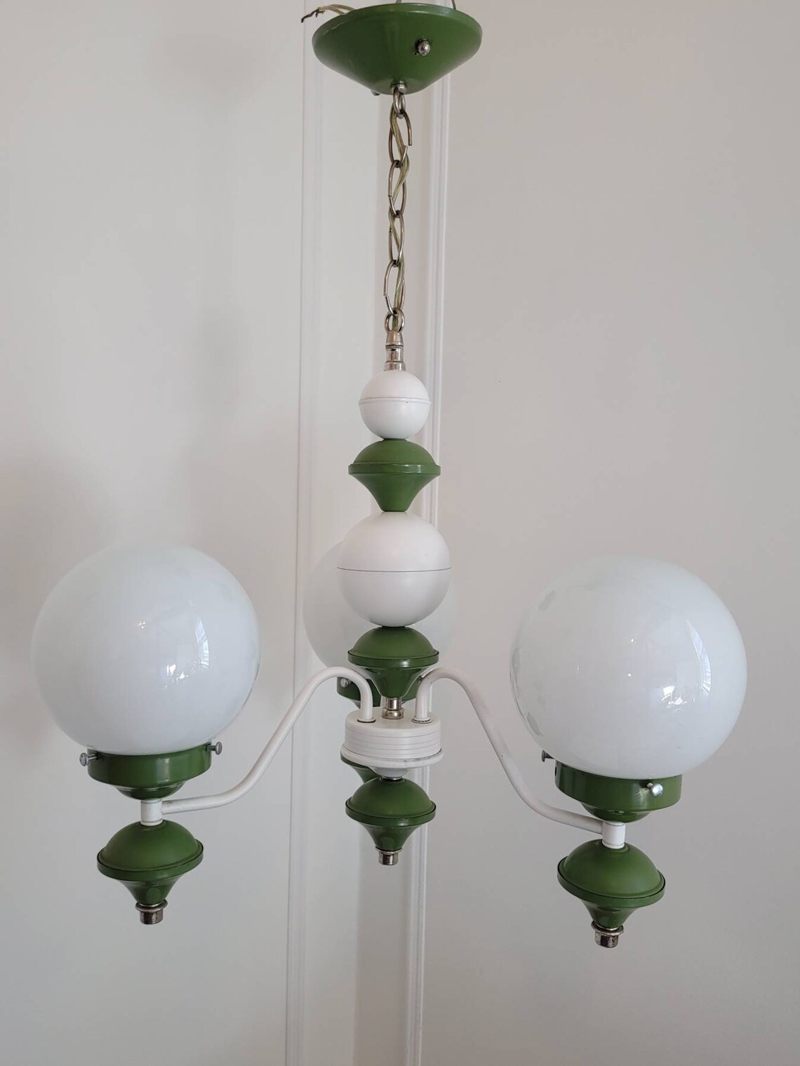 Vintage MCM Avacado Green Atomic Light Fixture Mid-century | Etsy