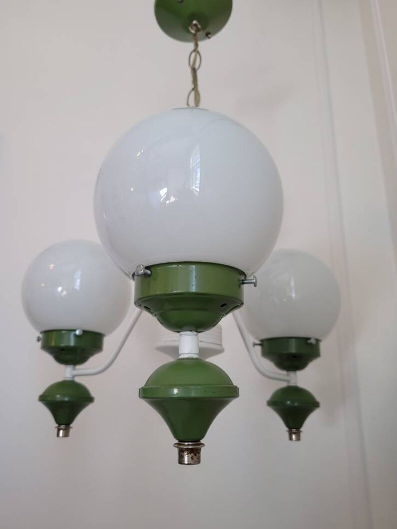 Vintage MCM Avacado Green Atomic Light Fixture Mid-century - Etsy