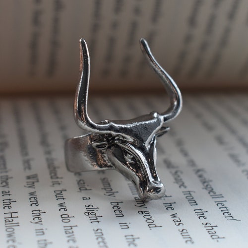 Bull Ring Adjustable Rings Mens Goth Bull Chunky Rings - Etsy