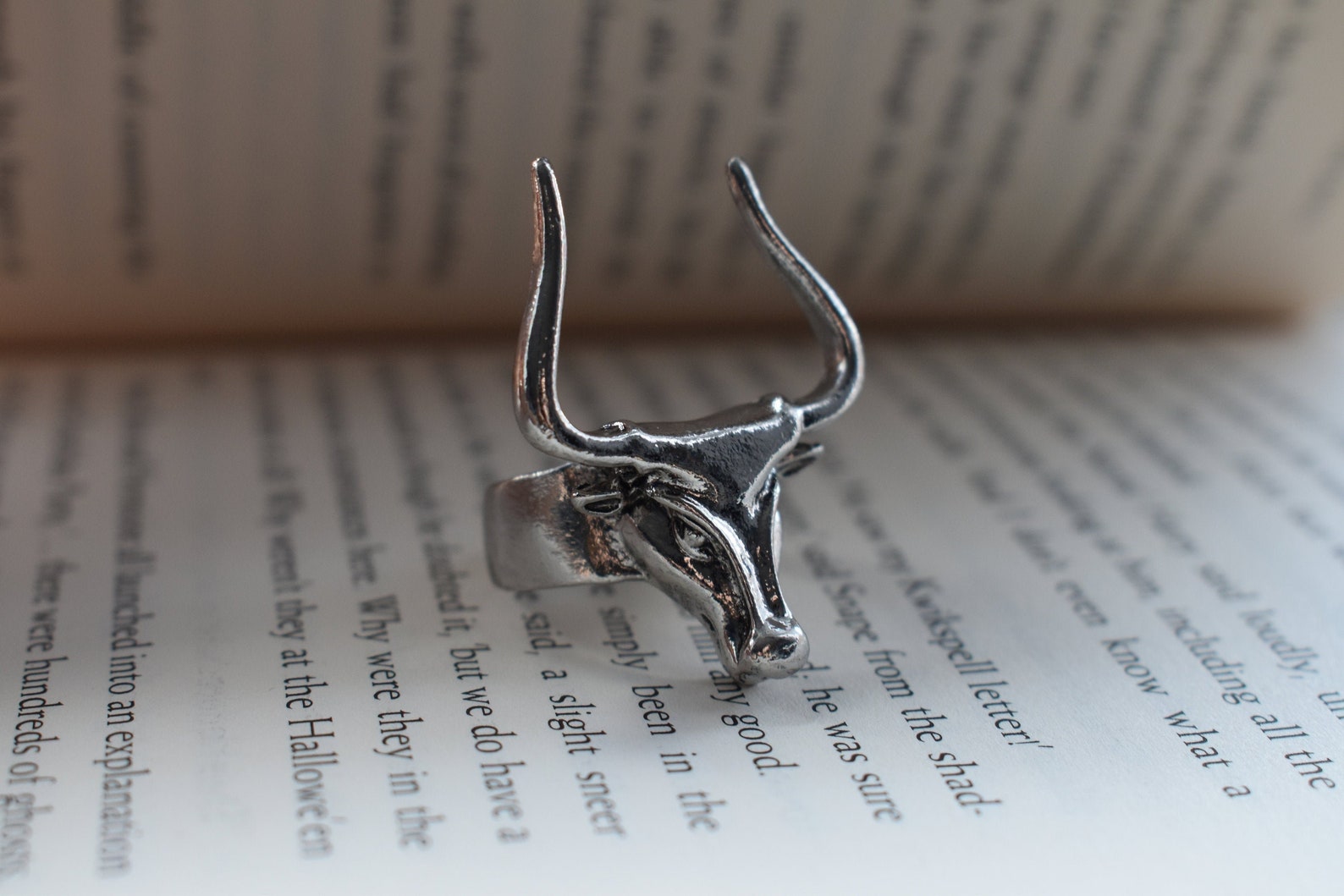 Bull Ring Adjustable Rings Mens Goth Bull Chunky Rings - Etsy