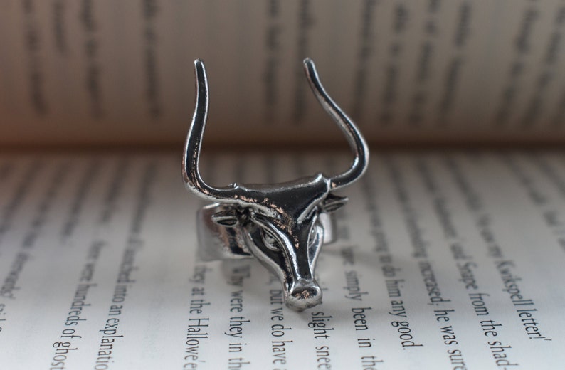 Bull Ring Adjustable Rings Mens Goth Bull Chunky Rings - Etsy