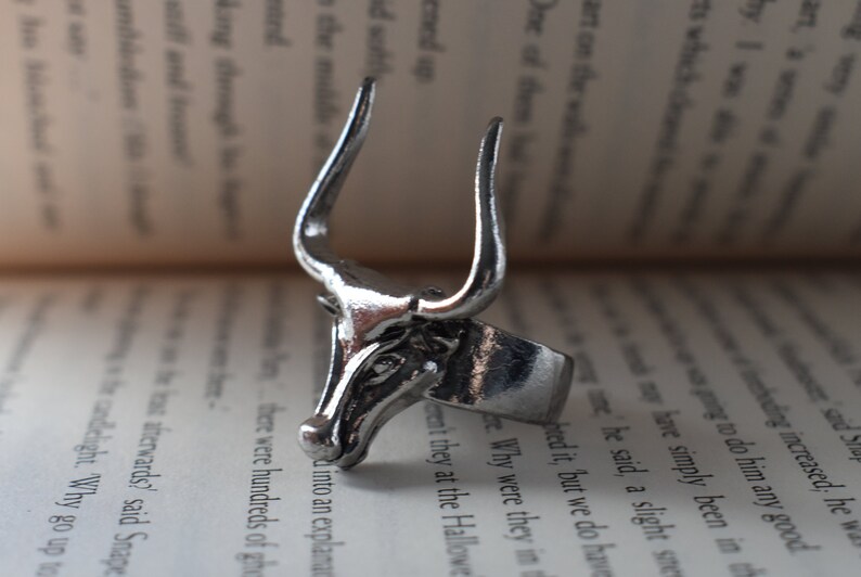 Bull Ring Adjustable Rings Mens Goth Bull Chunky Rings - Etsy