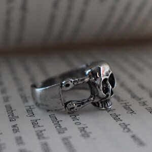 Skull Ring, Adjustable Ring, Statement Ring, Goth Ring, Punk, Skull ...