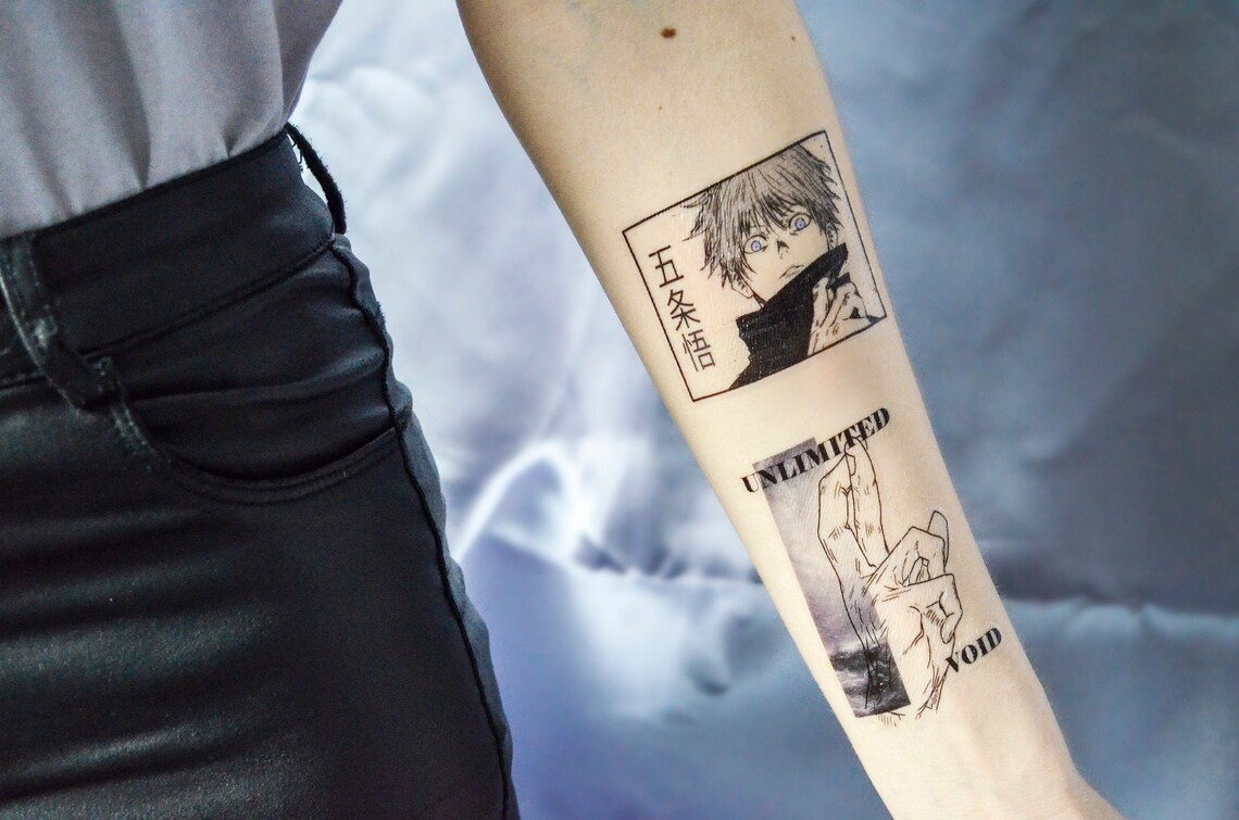 Gojo satoru fake tattoo Jujutsu kaisen anime manga jjk merch | Etsy