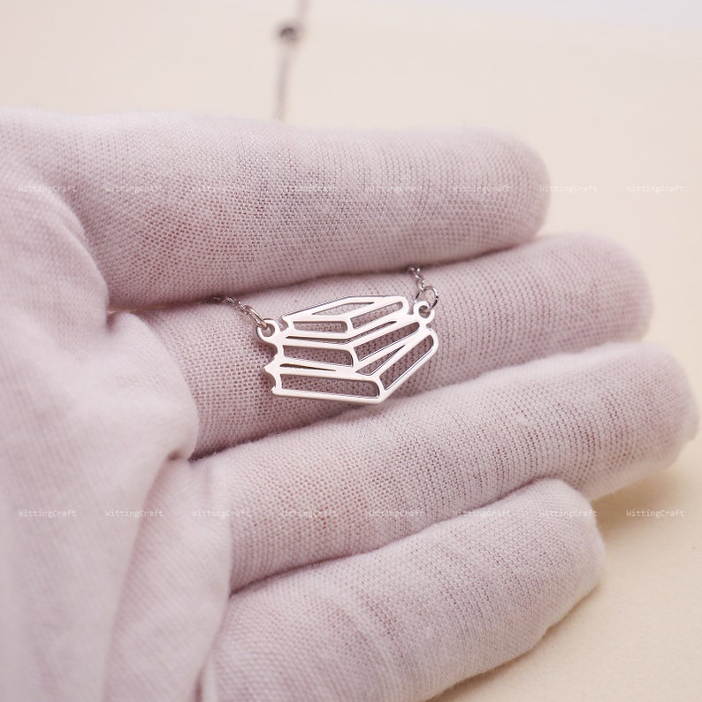 Book Charm, Book Lover Gift, Book Necklace, Bookworm Gift, 925 Sterling ...