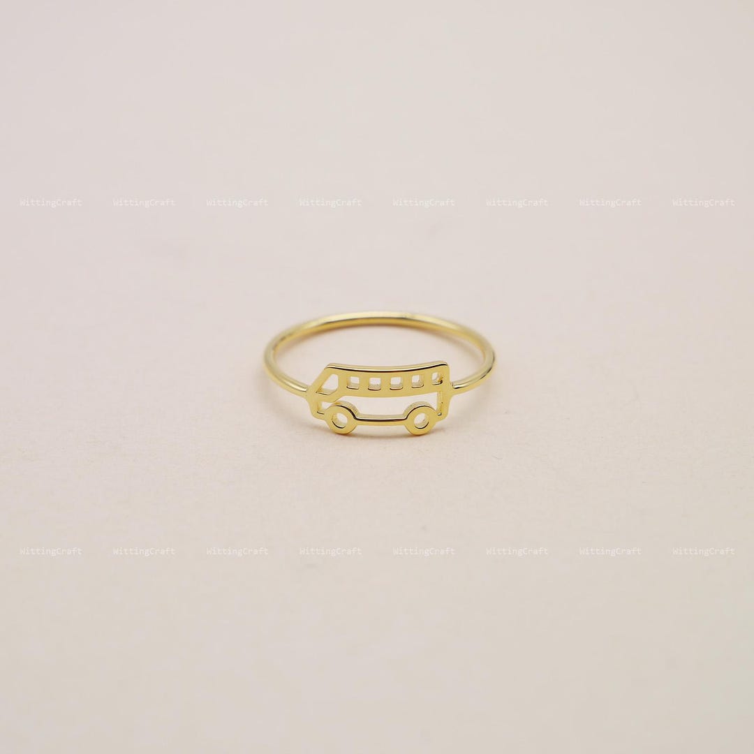 Bus Ring, Minimalist Vehicle Ring, School Bus Ring, Travel Lover Gift ...