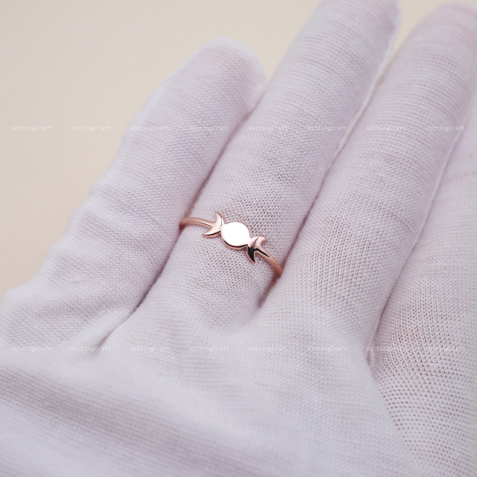 Moon Ring, Triple Moons Ring, Moon Phase Ring, Celestial Ring, Crescent ...
