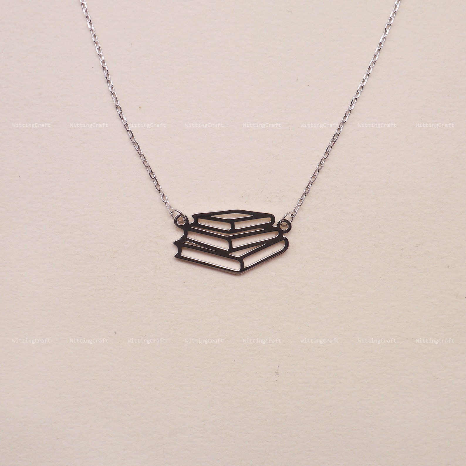 Book Charm, Book Lover Gift, Book Necklace, Bookworm Gift, 925 Sterling ...