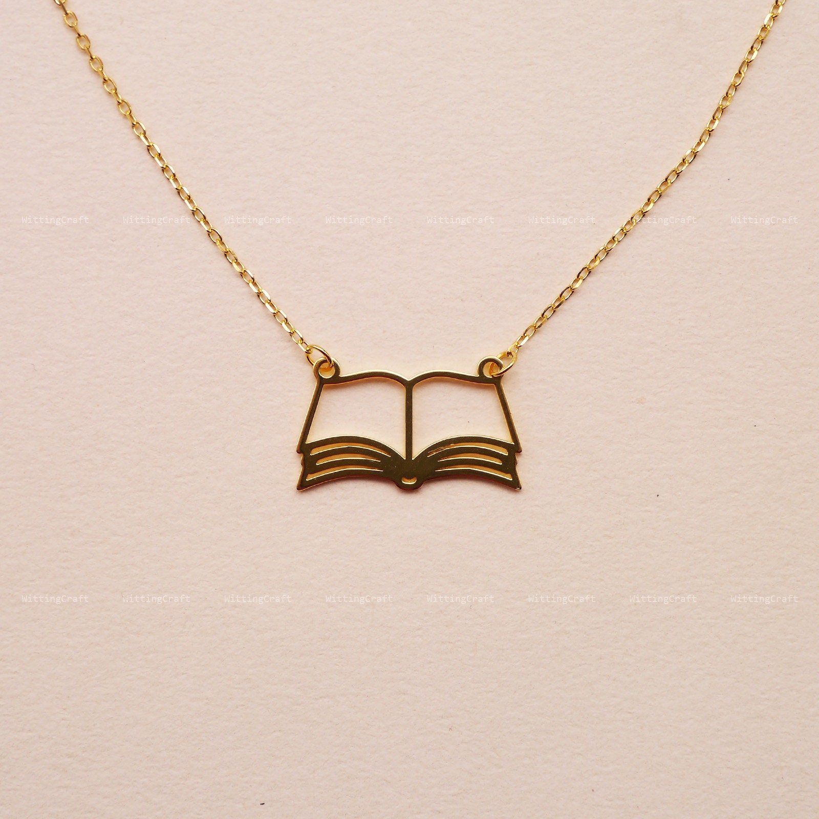 Book Necklace, Open Book Necklace, Book Lover Gift, Bookworm Gift, 925 ...