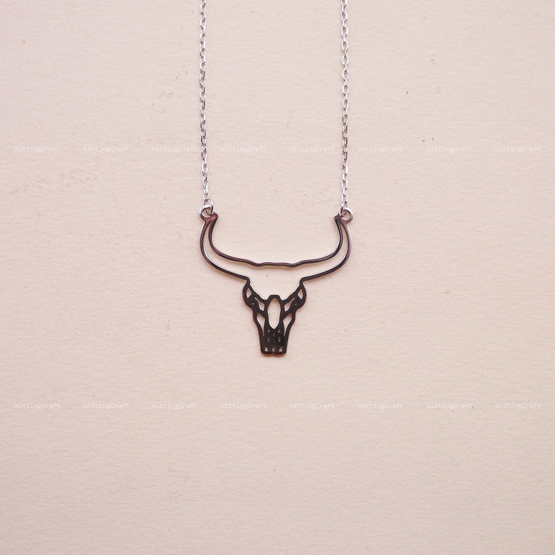 Cow Skull Necklace, Bullhead, Bull Skull Necklace, Longhorn, Cowgirl ...