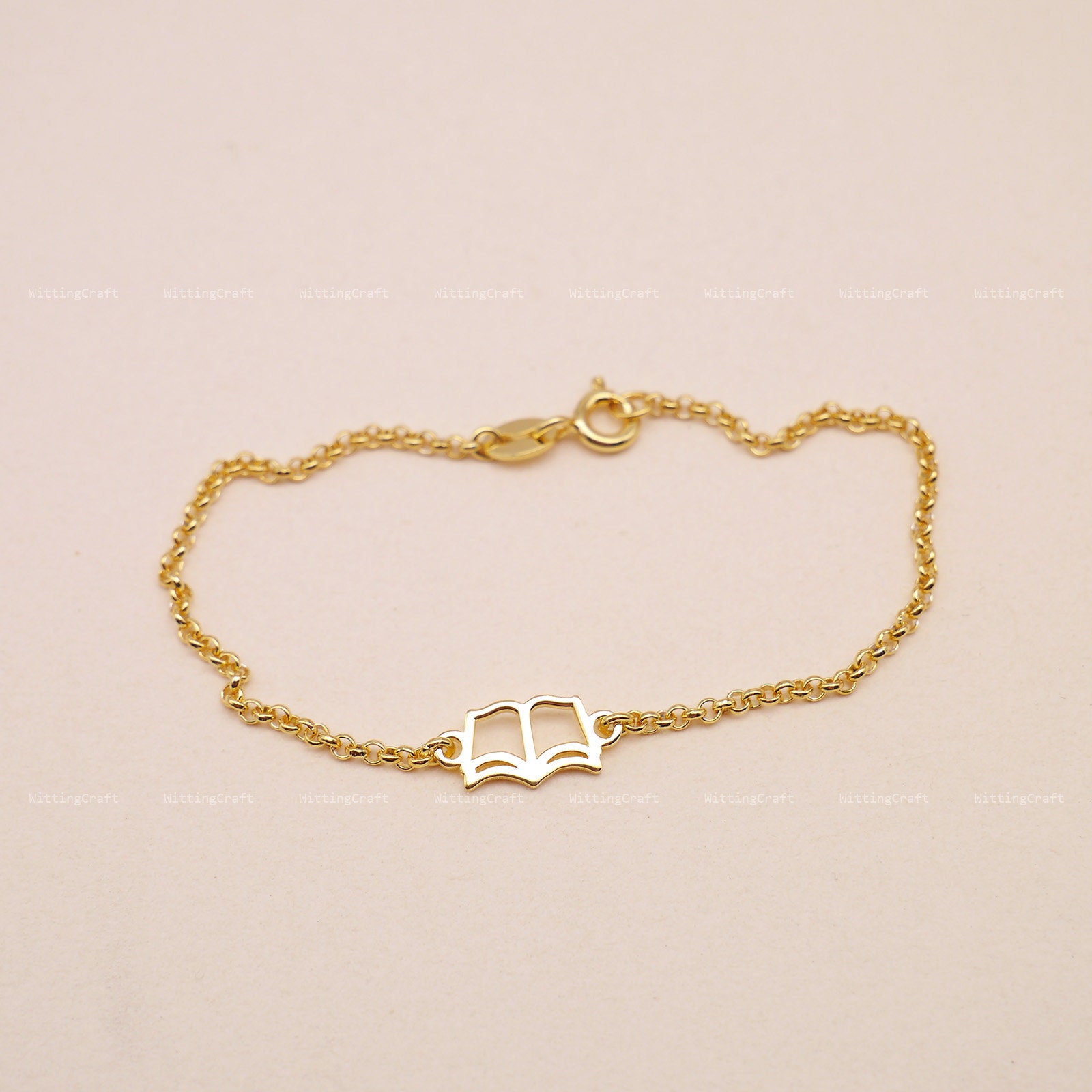 Book Bracelet Minimalist Open Book Bracelet Book Lover Gift - Etsy