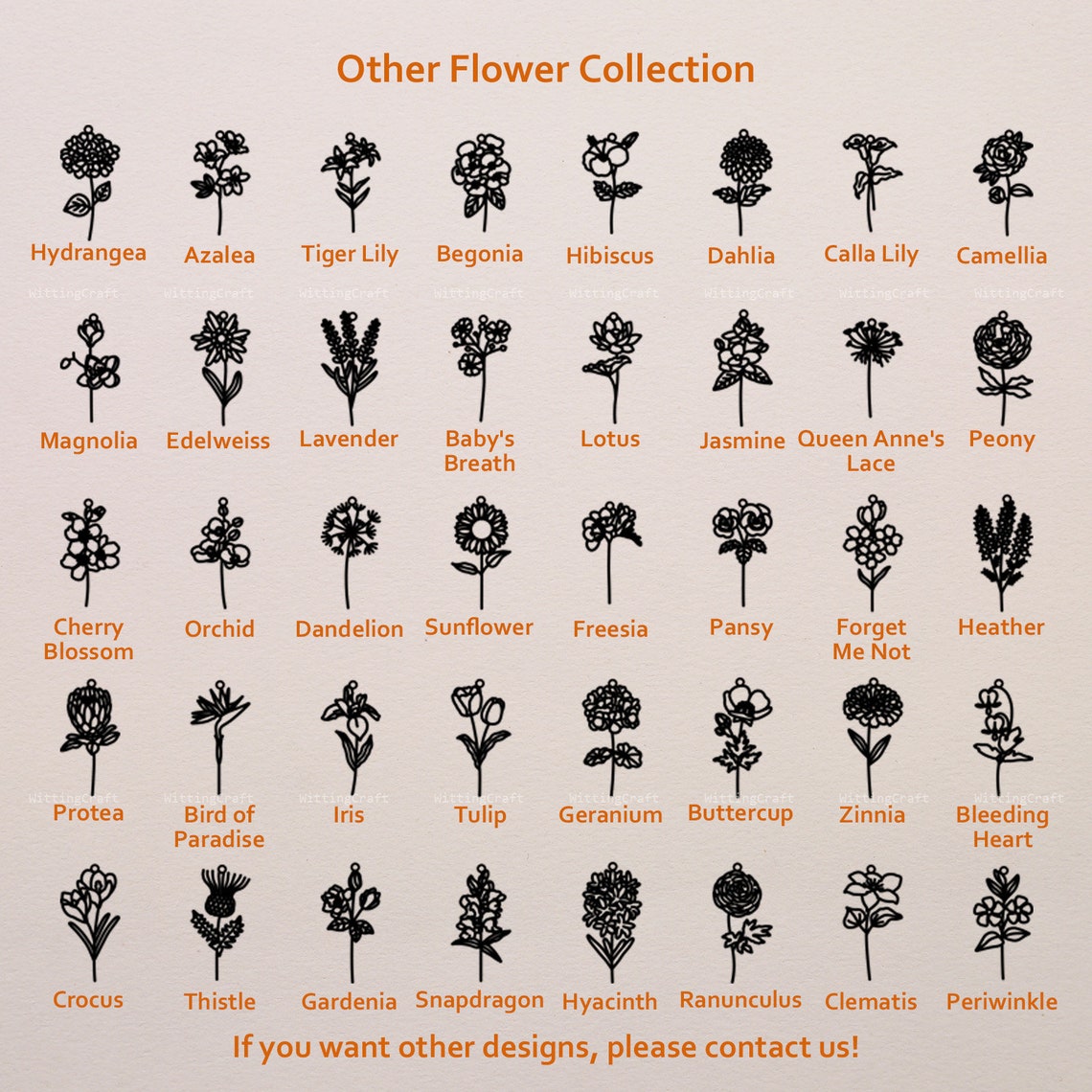 Birth Month Flower Necklace Birth Flower With Hand Necklace - Etsy