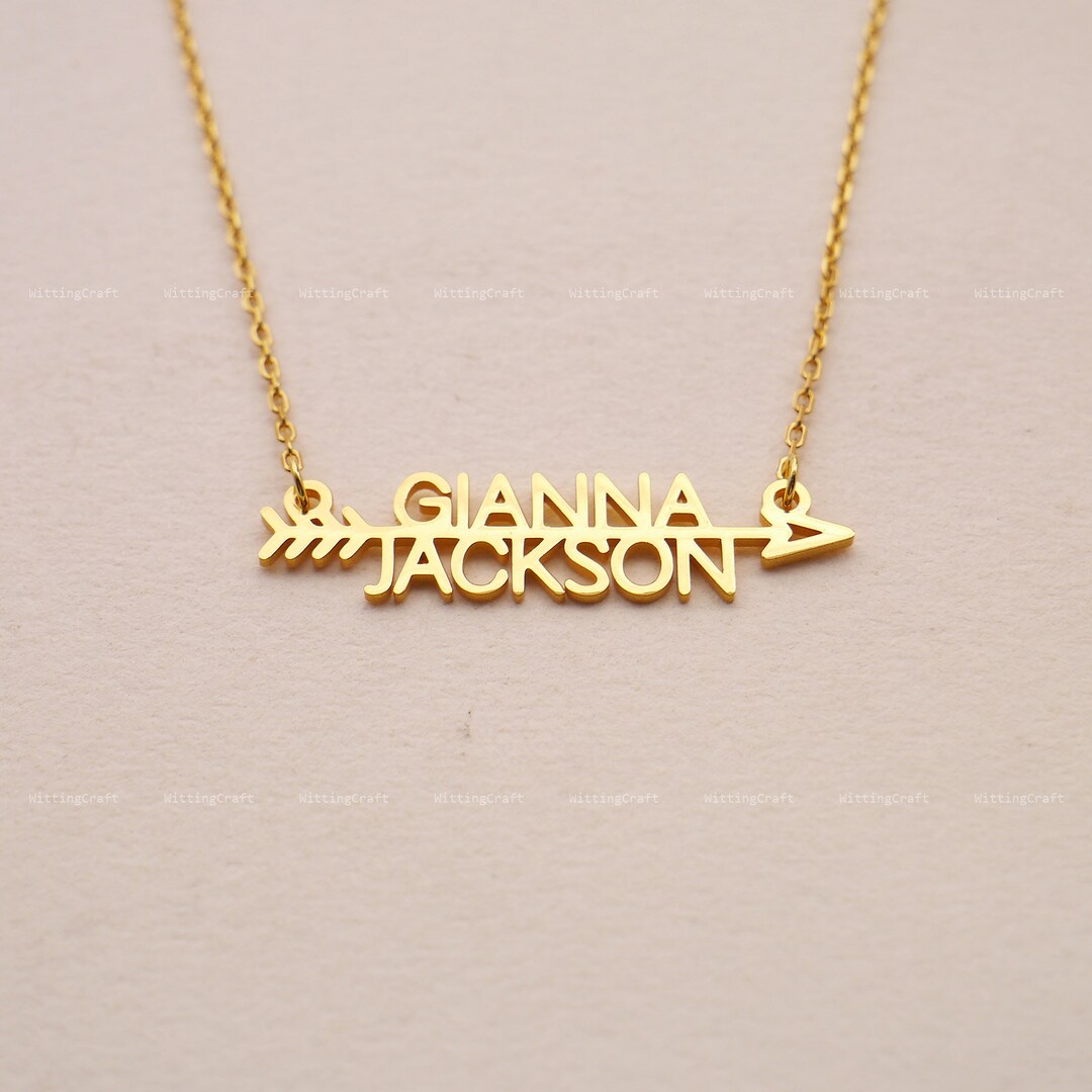 Arrow Necklace With Names, Best Friends Arrow Necklace, Two Names ...