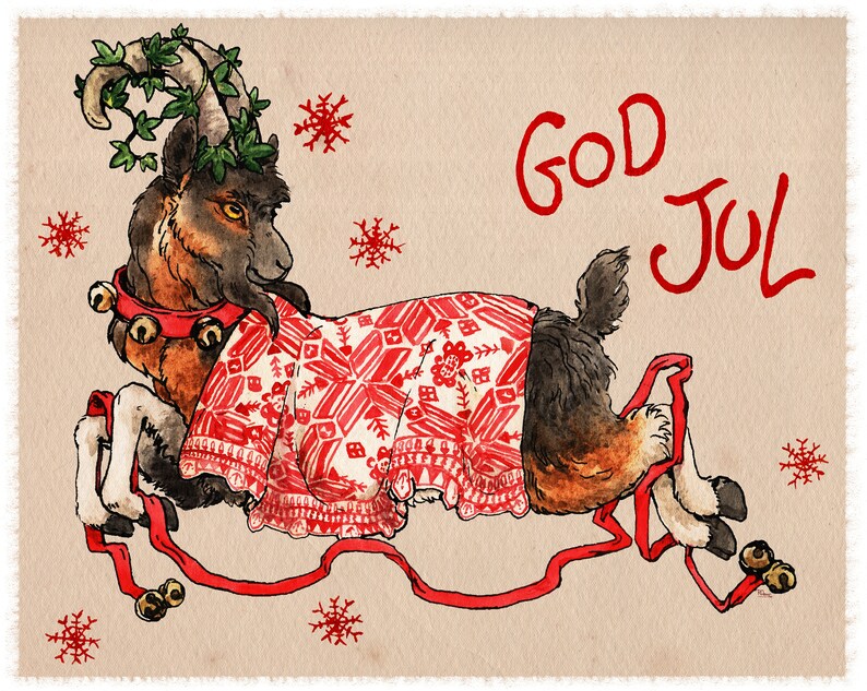 Yule Goat - Christmas/yule Card Pack - Etsy