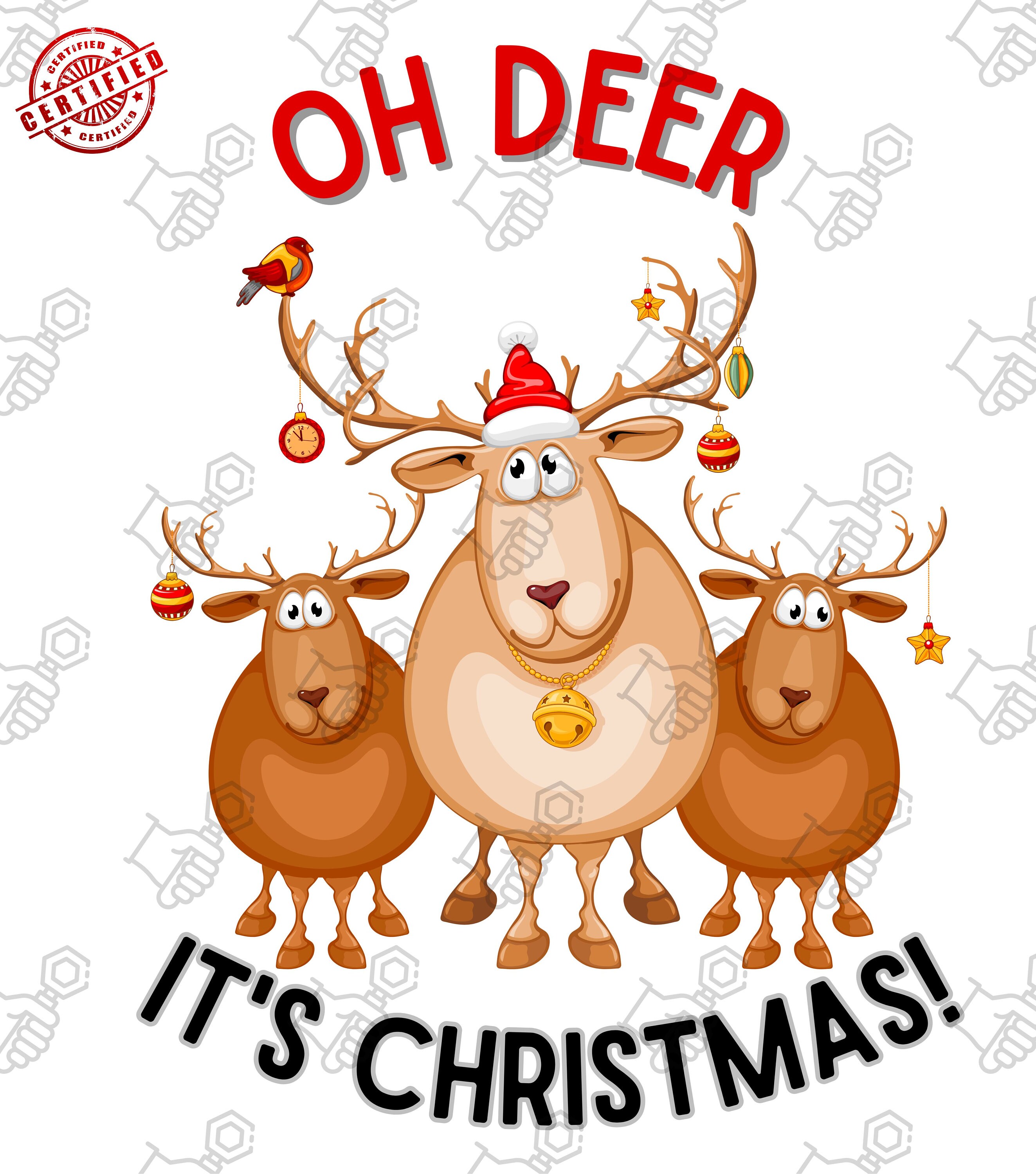 SANTAS REINDEER SVG, Deer Svg, Antlers Svg, Trendy Christmas Svg, Cute ...