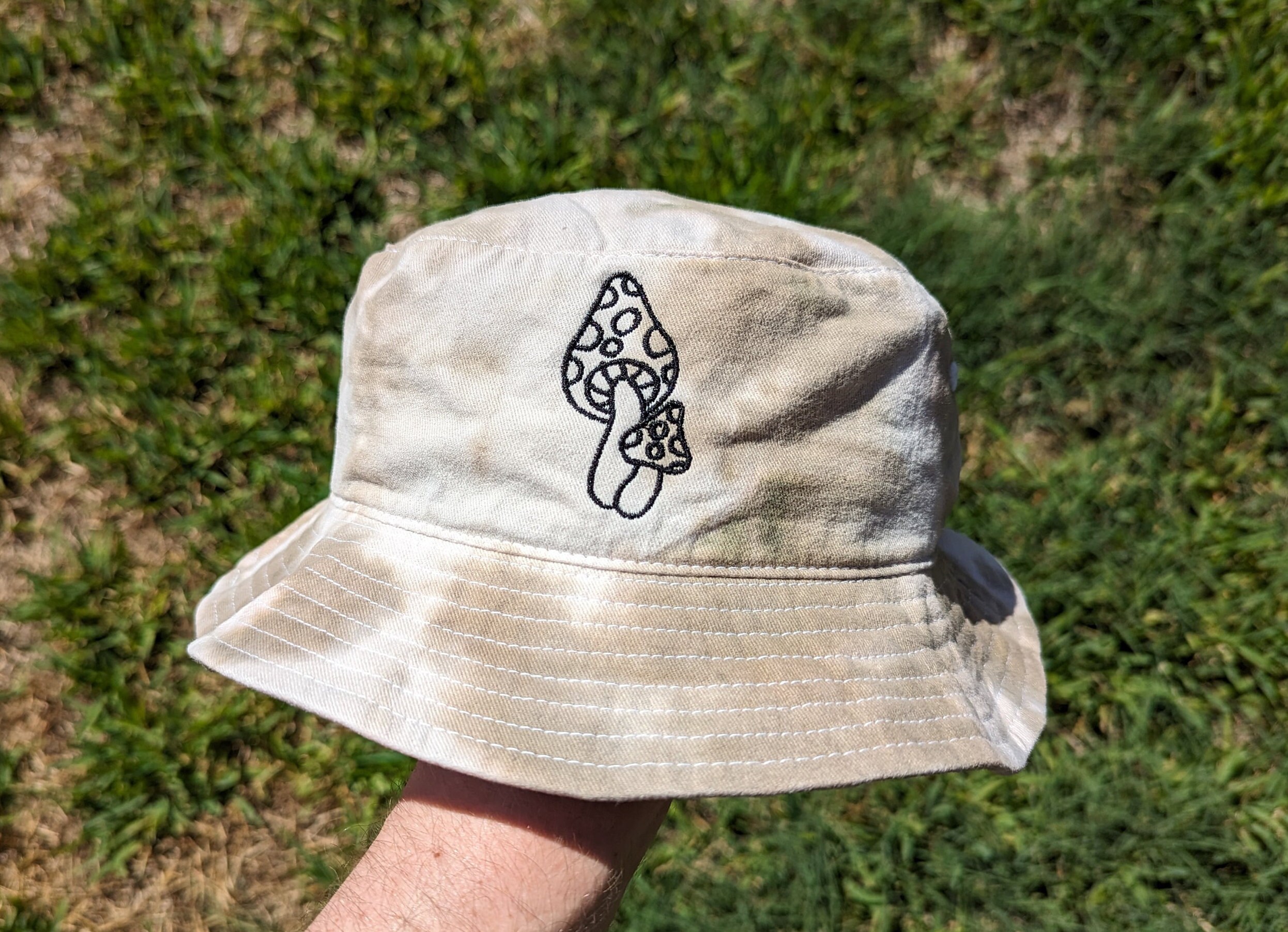 Mushroom Tie Dye Bucket Hat Psychedelic Trippy Rave Accessories ...