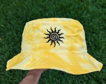 Dino Tie Dye Bucket Hat - Trippy Rave Hat Festival Accessories ...