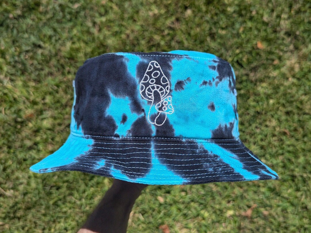 Mushroom Tie Dye Bucket Hat Psychedelic Trippy Rave Accessories ...