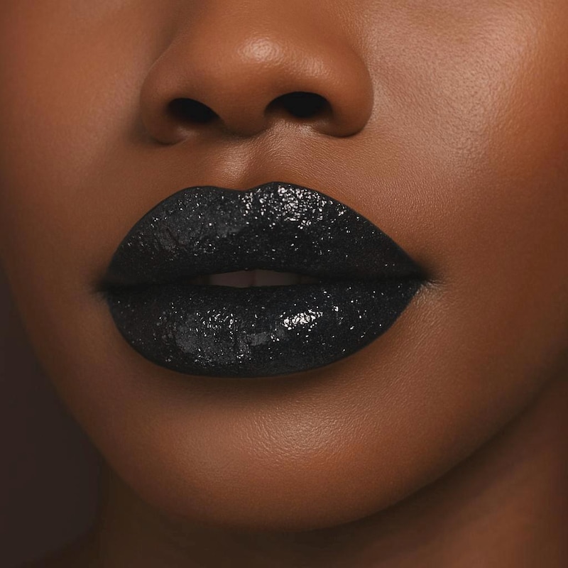 Black Sparkly Lipstick - Etsy UK