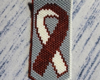Burgundy and Ivory Cancer Ribbon - Etsy