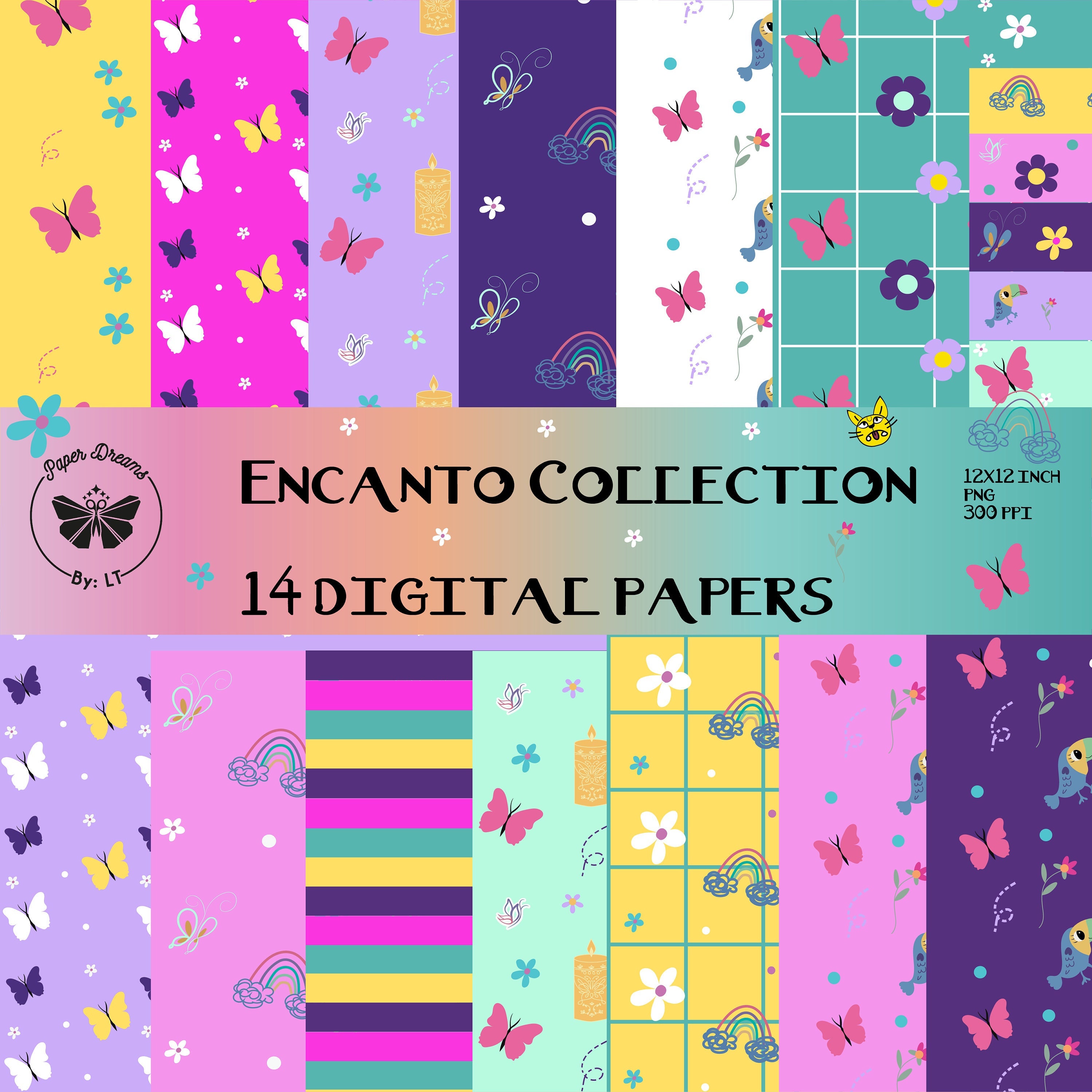 Encanto Digital Paper, Colombia Movie, Encanto Movie, Encanto Birthday ...